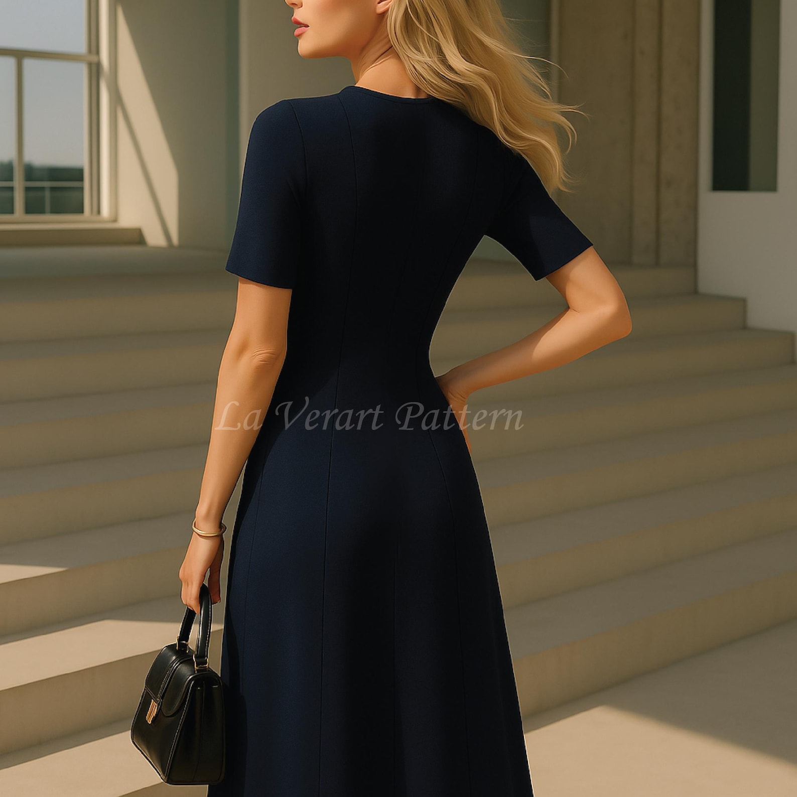 Button Down Dress Sewing Pattern, Midi Dress Sewing Pattern, Shirt ...