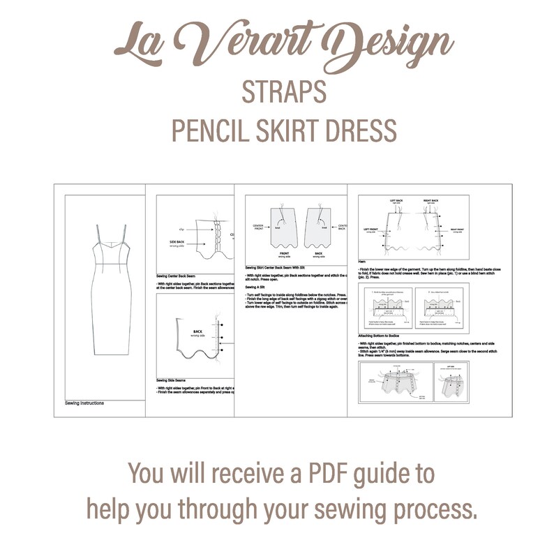 Pencil Dress Sewing Pattern, Strappy Midi Dress Pattern, Sweetheart ...