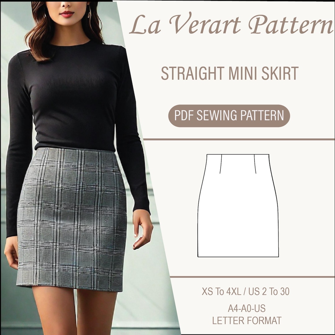 Wool Mini Skirt Sewing Pattern: High Waist Vintage Style (US 2-30) (PDF ...