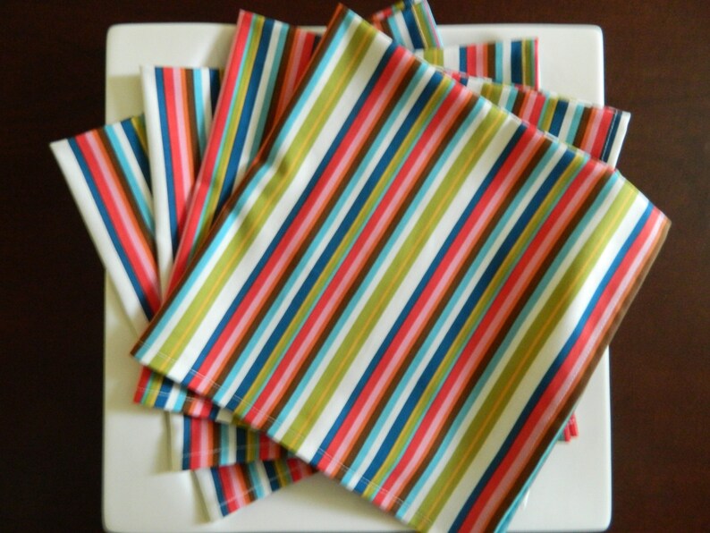 Stripe Napkins Set of 4. Multi-color Stripes. Every Day - Etsy
