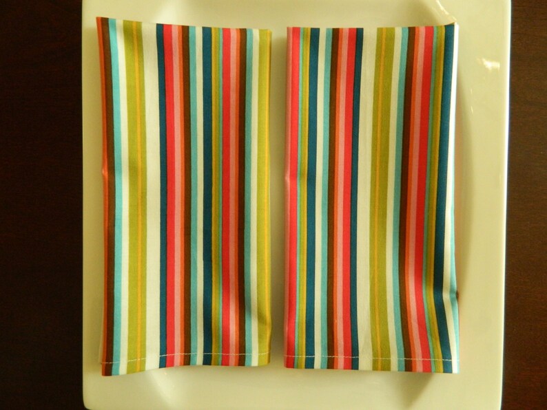 Stripe Napkins Set of 4. Multi-color Stripes. Every Day - Etsy