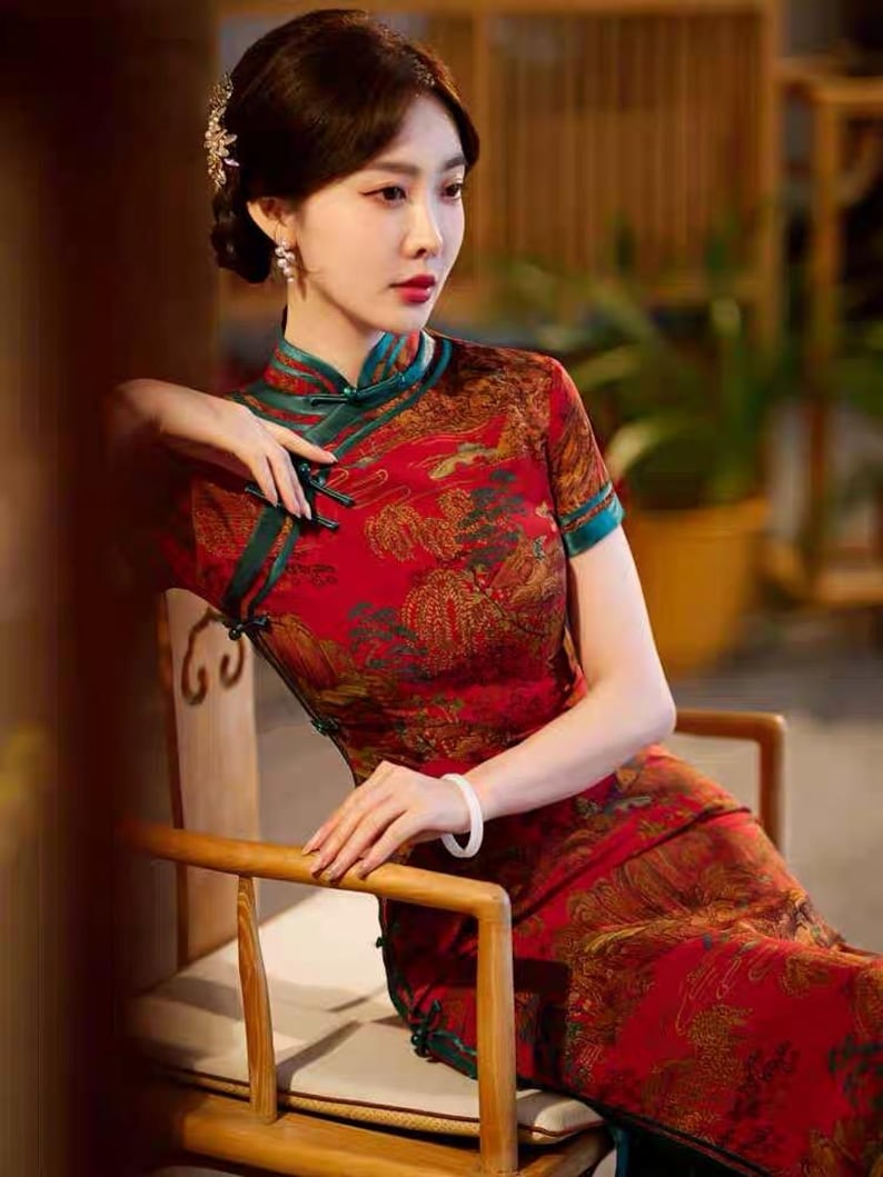 Red Qipao Dress | Cheongsam Dress | Traditional Chinese Wedding Dress ...