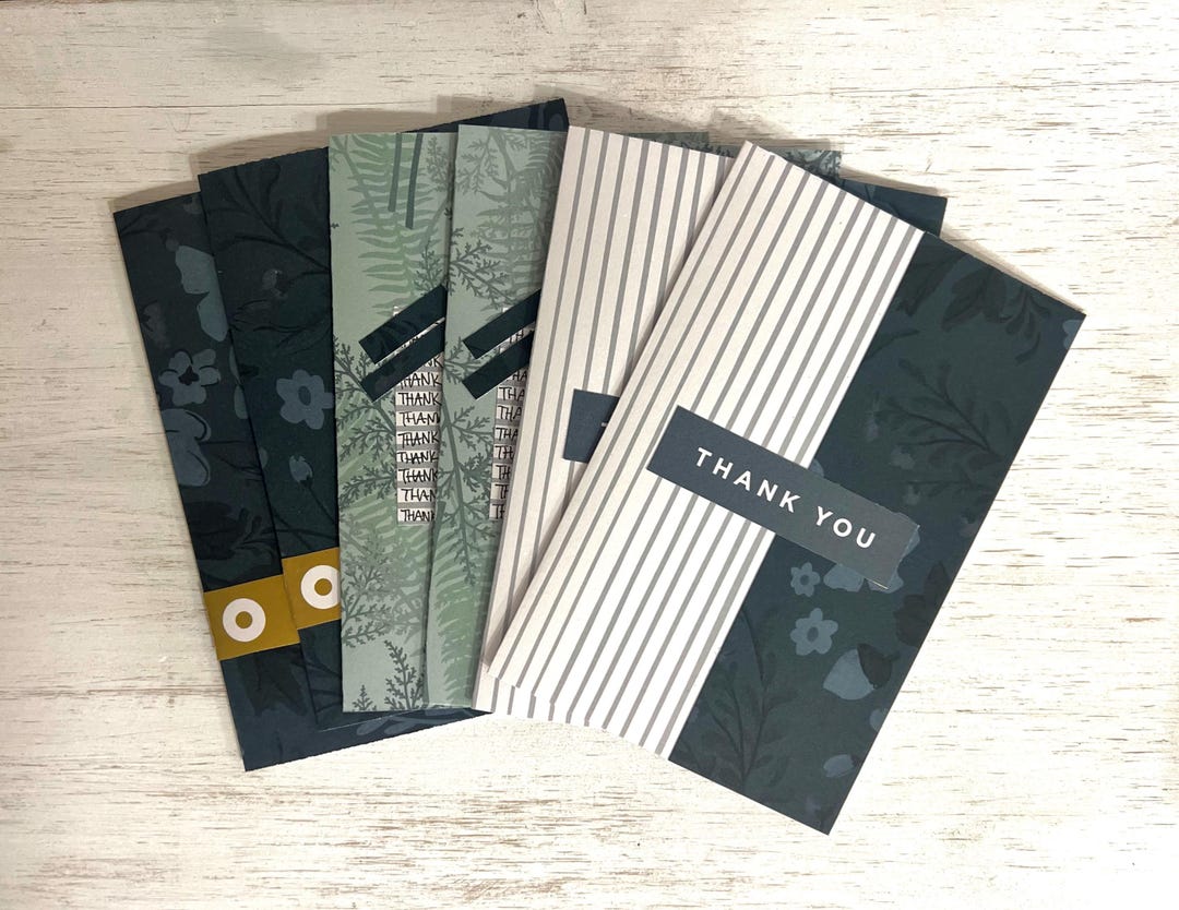 Deep Blue Thank You Card Trio - Etsy