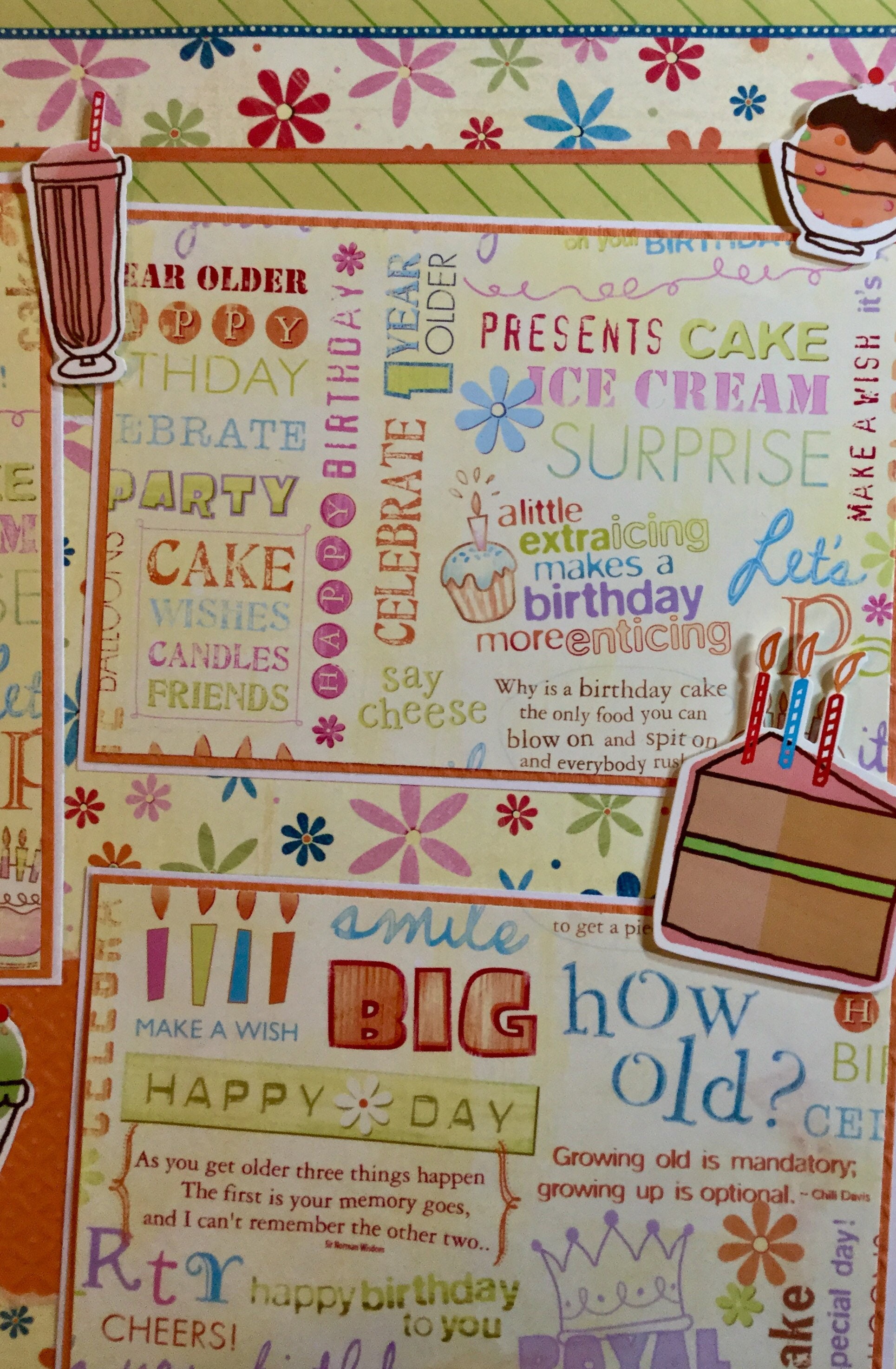 HAPPY BIRTHDAY 12 X 12 Premade Scrapbook Layout -- Birthday Scrapbook ...