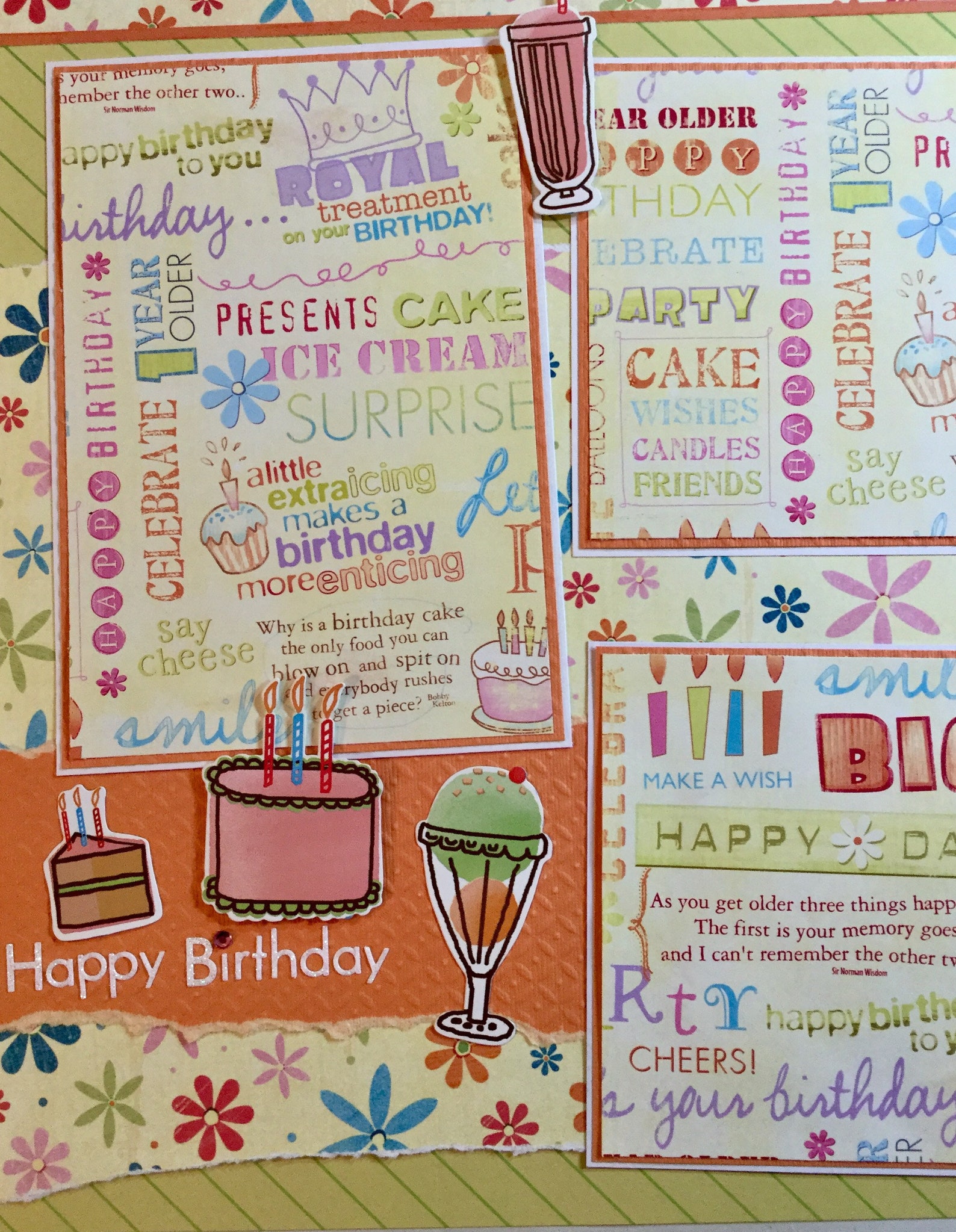 HAPPY BIRTHDAY 12 X 12 Premade Scrapbook Layout -- Birthday Scrapbook ...