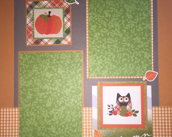 Falling Leaves Pre-made Embellished Two-page 12 X 12 Scrapbook Layout ...