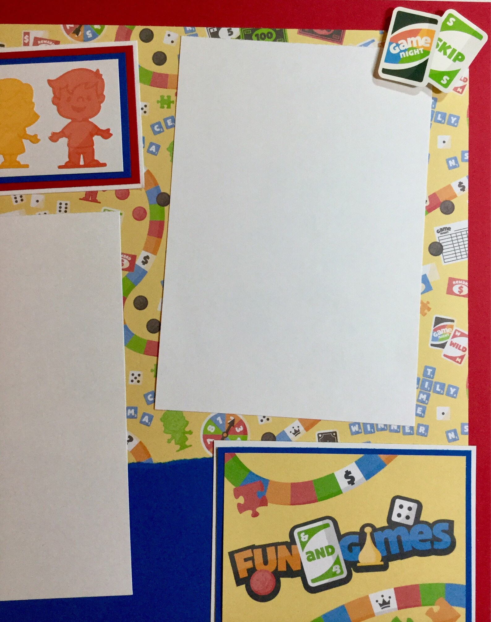 FUN and GAMES 12 X 12 Premade Scrapbook Page/layout - Boy Girl Board ...