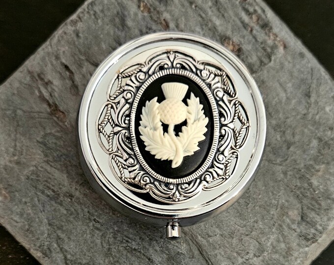Rose Cameo Pill Box Container, Silver Pill Box, Blue Rose Silver Pill ...