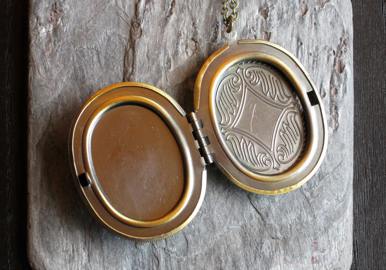Onyx Locket Oval Gemstone Locket Large Locket Necklace - Etsy