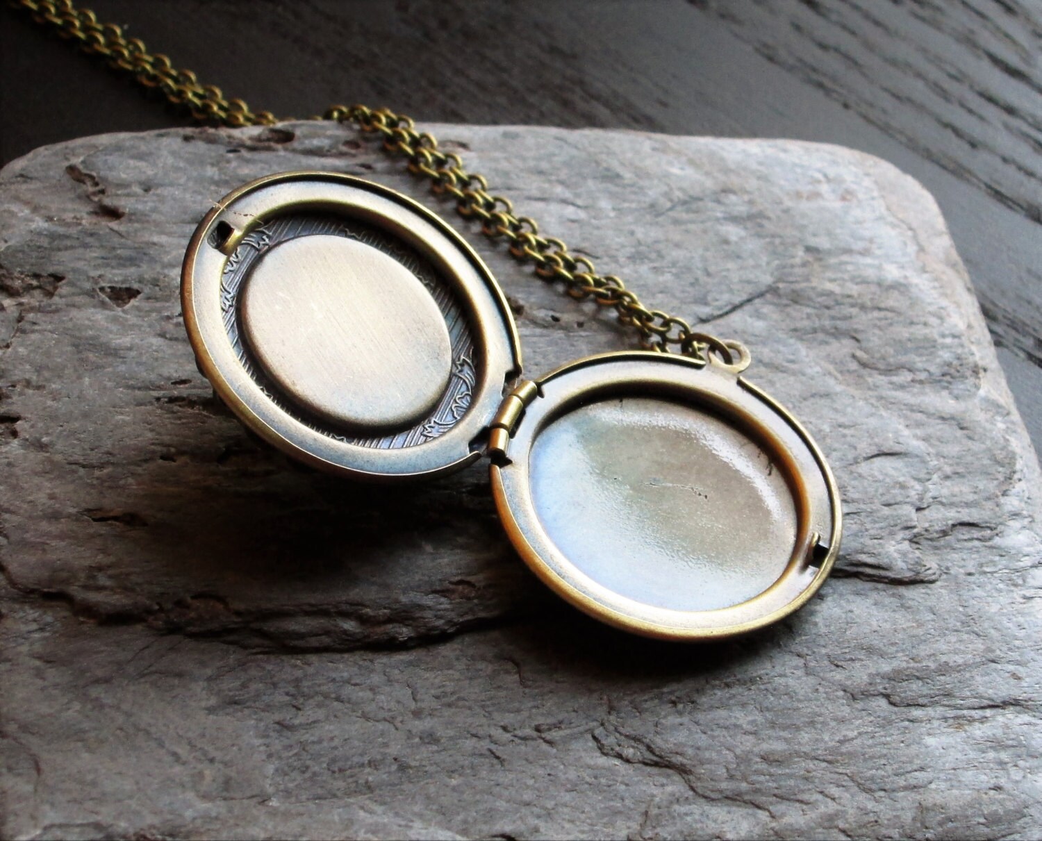 Antique brass round cameo locket clover locket elephant | Etsy