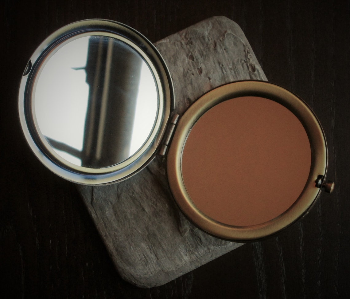 Nautical Anchor Mirror Antique Brass Cameo Compact Mirror - Etsy