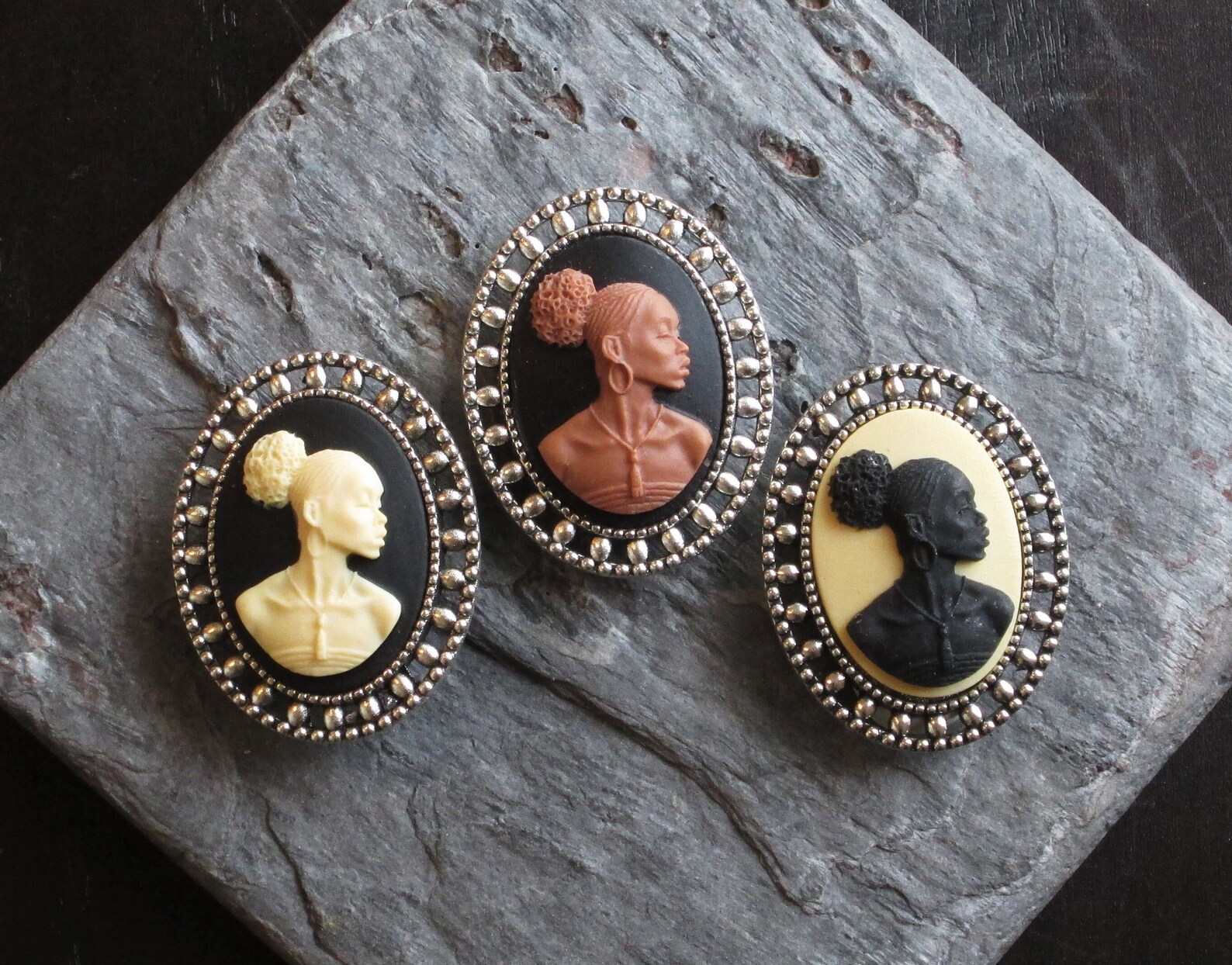 African Cameo Brooch Black Cameo Brooch African American | Etsy