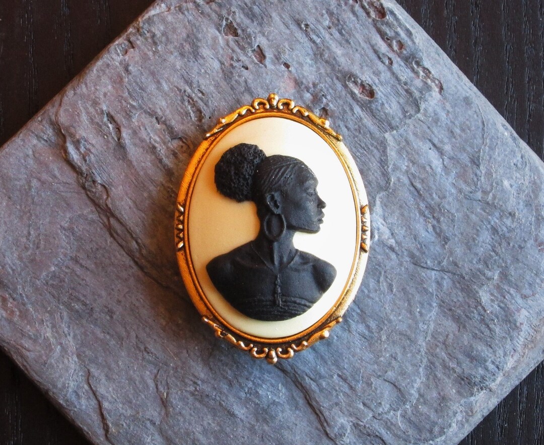 African Cameo Brooch Black Cameo Brooch African American - Etsy