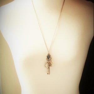 Vintage Key Locket Necklace, Vintage Key Necklace, Heart Locket ...