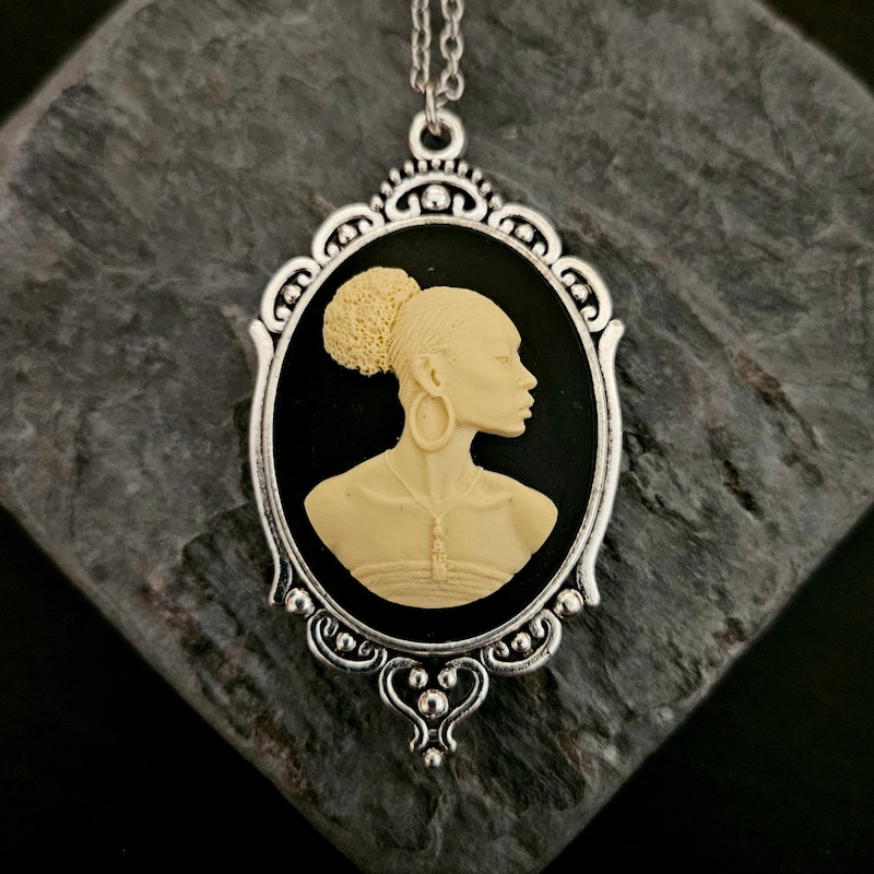 Black Cameo Necklace - Etsy