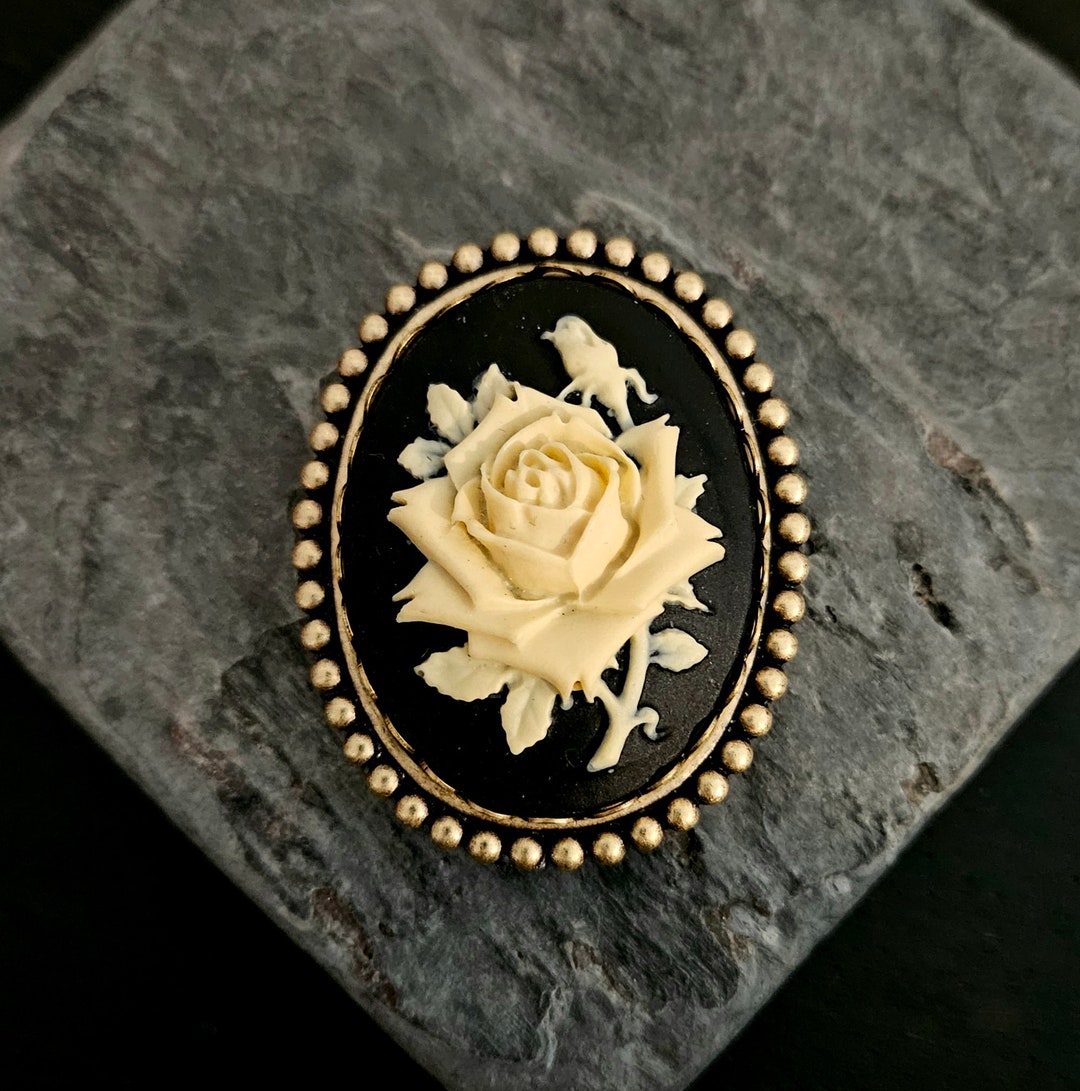Rose Cameo Brooch, Flower Cameo Brooch, Classic Cameo Brooch, Mothers ...