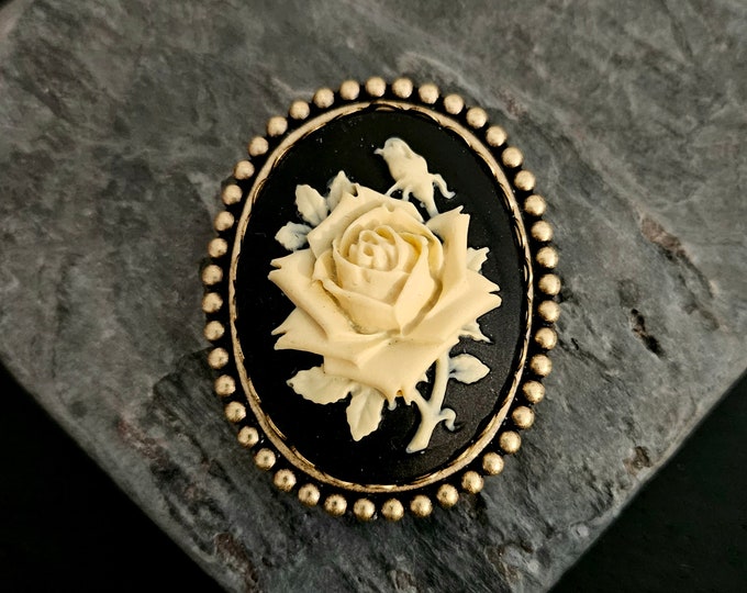 Rose Cameo Brooch, Flower Cameo Brooch, Classic Cameo Brooch, Mothers ...