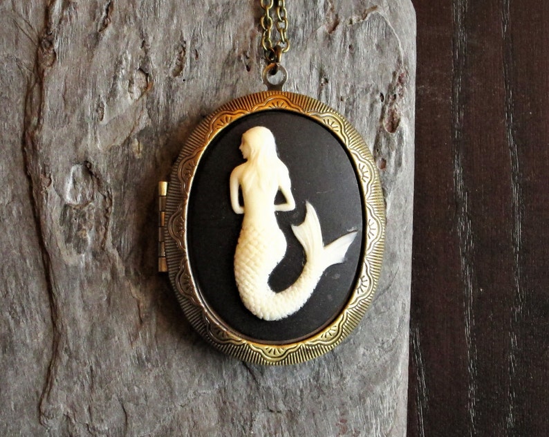 Mermaid Cameo Brooch Antique Brass Brooch Pin up Brooch - Etsy