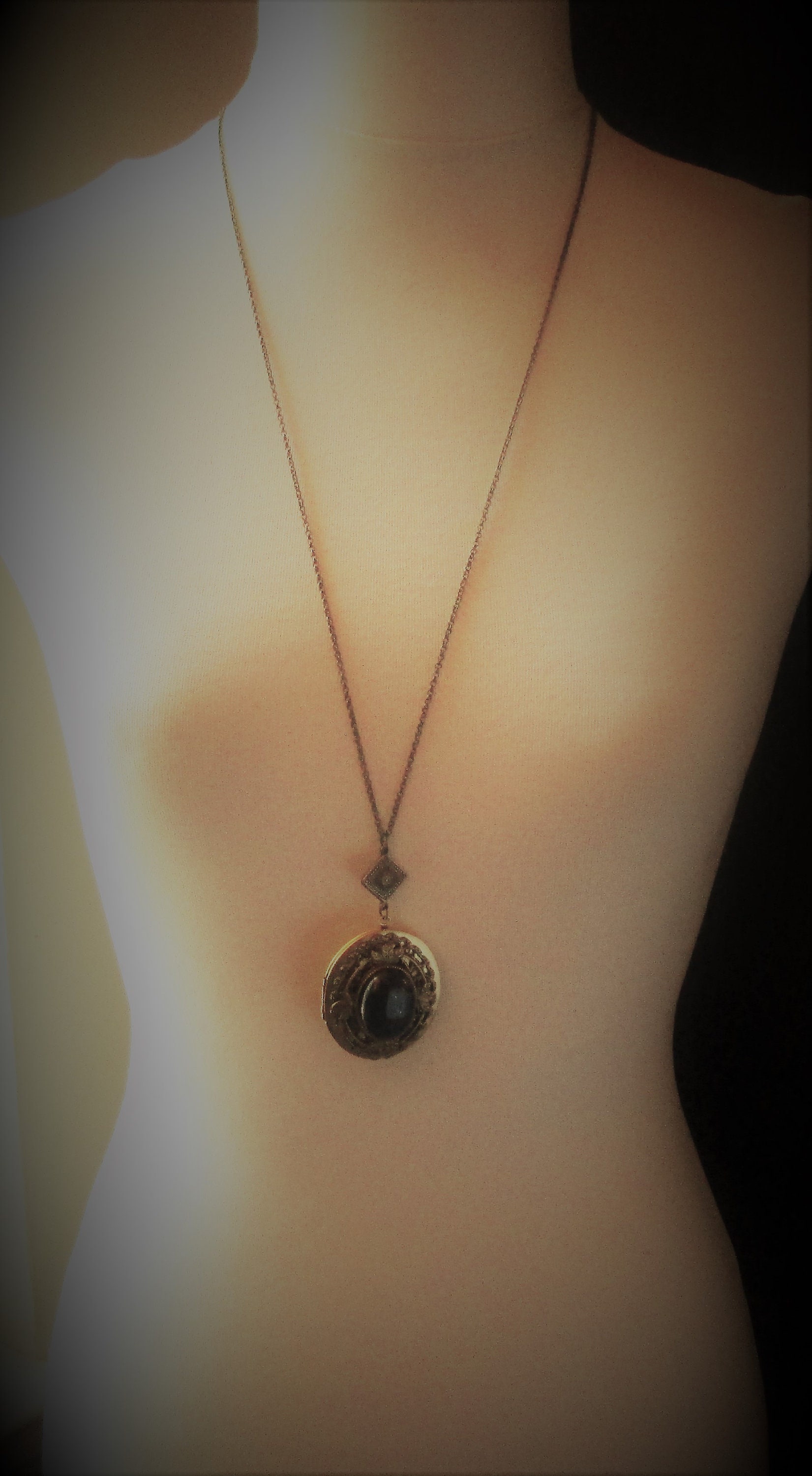 Art Deco Clock Locket Oval Cameo Locket Large Locket | Etsy