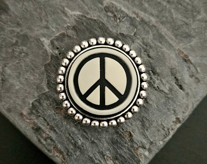 Peace Sign Brooch, Peace Cameo Brooch, Small Cameo Brooch, Silver Cameo ...