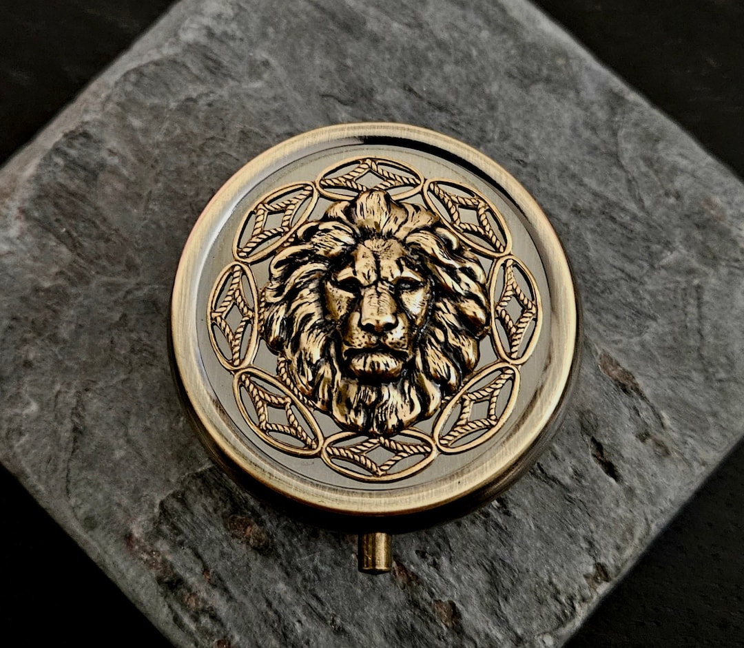 Lion Pill Box, Lion Pill Case, Animal Pill Box, Leo Pill Box, Gift Idea ...