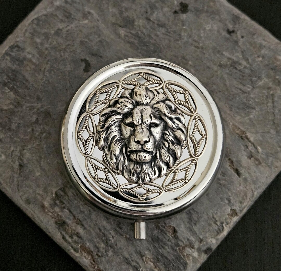 Lion Pill Box, Lion Pill Case, Animal Pill Box, Leo Pill Box, Gift Idea ...