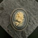 Mermaid Cameo Brooch, Antique Brass Brooch, Pin up Brooch, Black Cameo ...