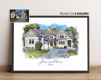 Custom Watercolor House Portrait,watercolor House Painting,personalized ...