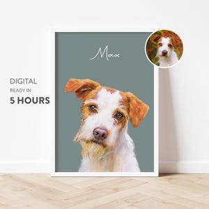 Custom Pet Portraits Using Pet Photo Personalized Digital Custom Pet Art Pet Drawing Dog ...