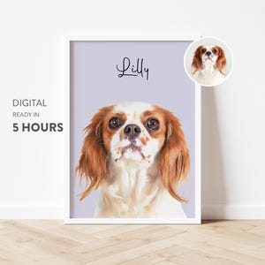 Custom Pet Portraits Using Pet Photo Personalized Digital Custom Pet Art Pet Drawing Dog ...