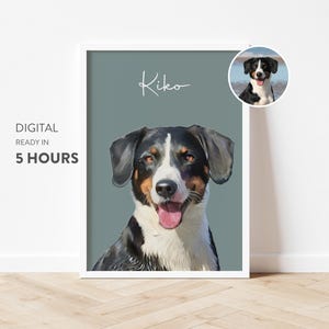 Custom Pet Portraits Using Pet Photo Personalized Digital Custom Pet ...