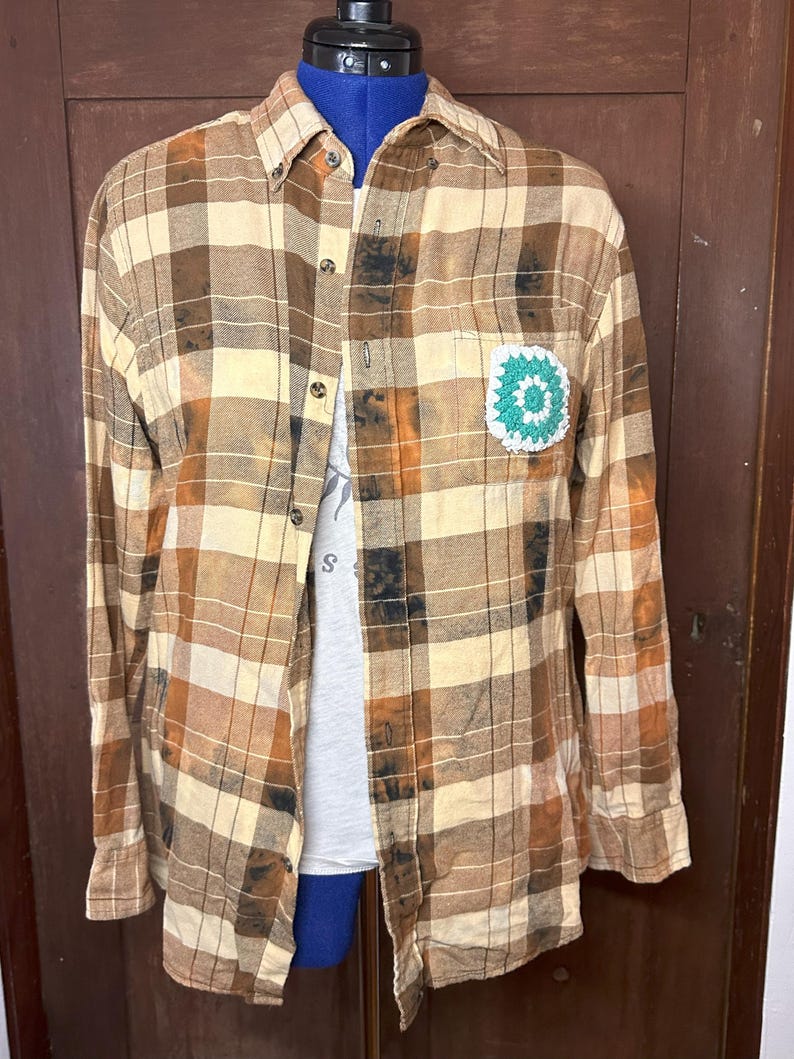 Bleached Upcycled Flannel, Cottage Core - Etsy