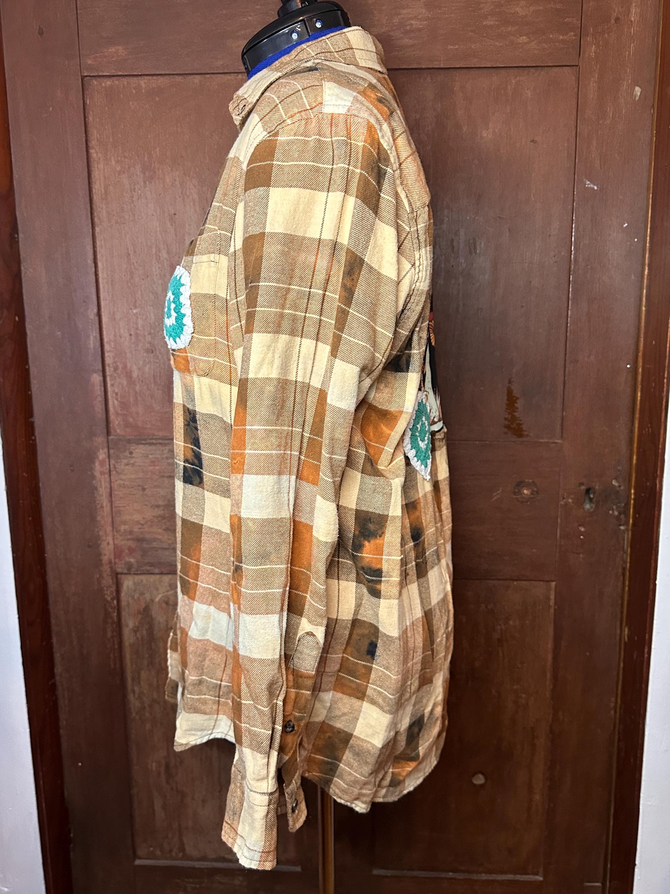 Bleached Upcycled Flannel, Cottage Core - Etsy