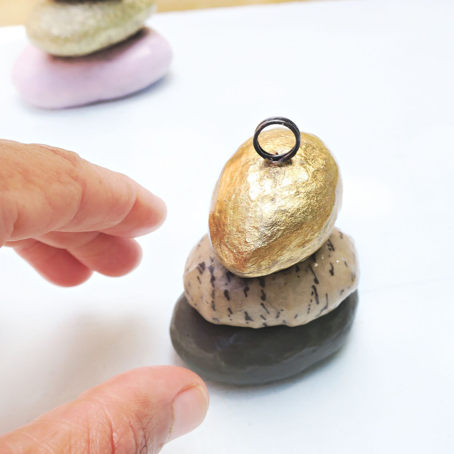 Rock Stack Paper Mache Photo Note Holder Keepsake Cairns: Chi - Etsy