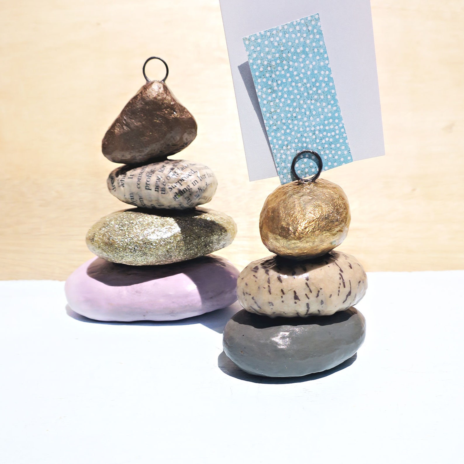 Rock Stack Paper Mache Photo Note Holder Keepsake Cairns: Chi - Etsy