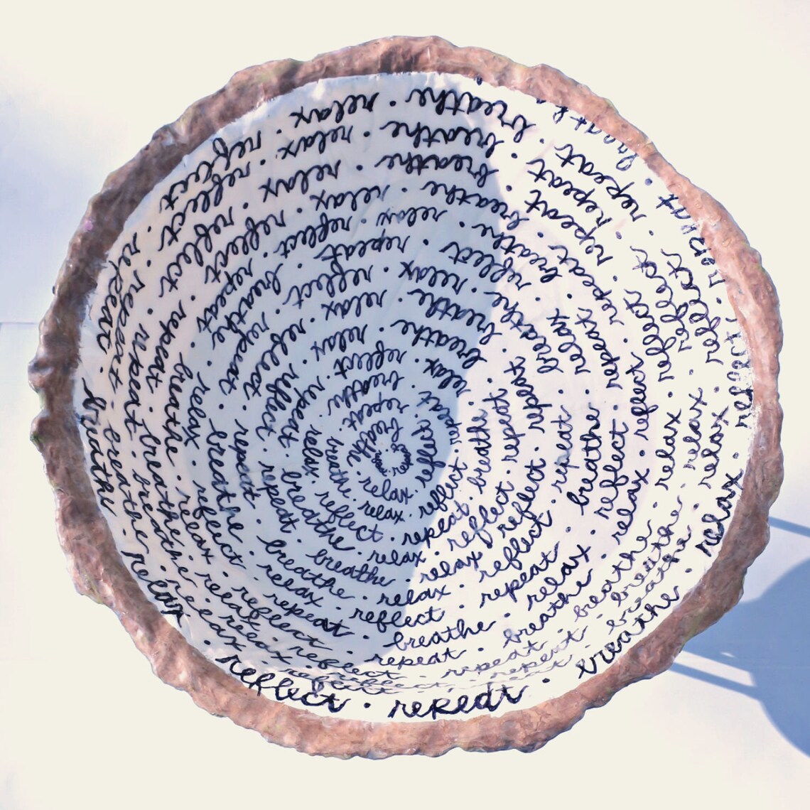 Bowl With Words Big Paper Mache Decor Accent on Stand: Mantra | Etsy