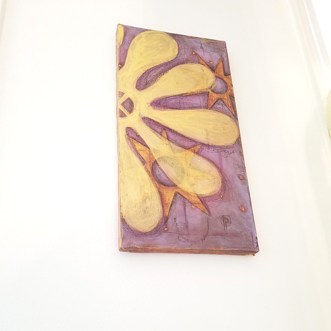 Dipinto con simboli Adinkra dorati: arte acrilica astratta color ...