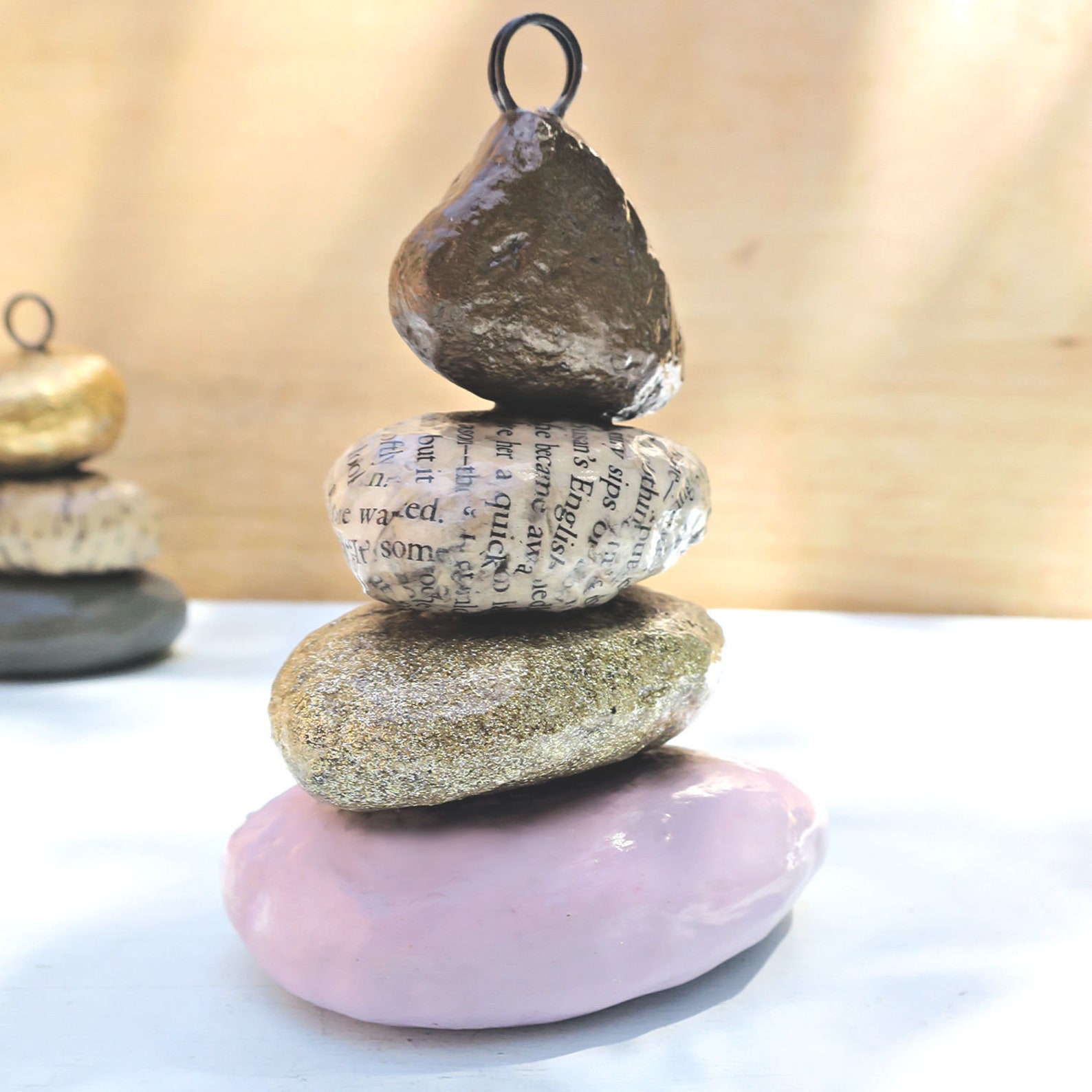 Rock Stack Paper Mache Photo Note Holder Keepsake Cairns: Chi - Etsy