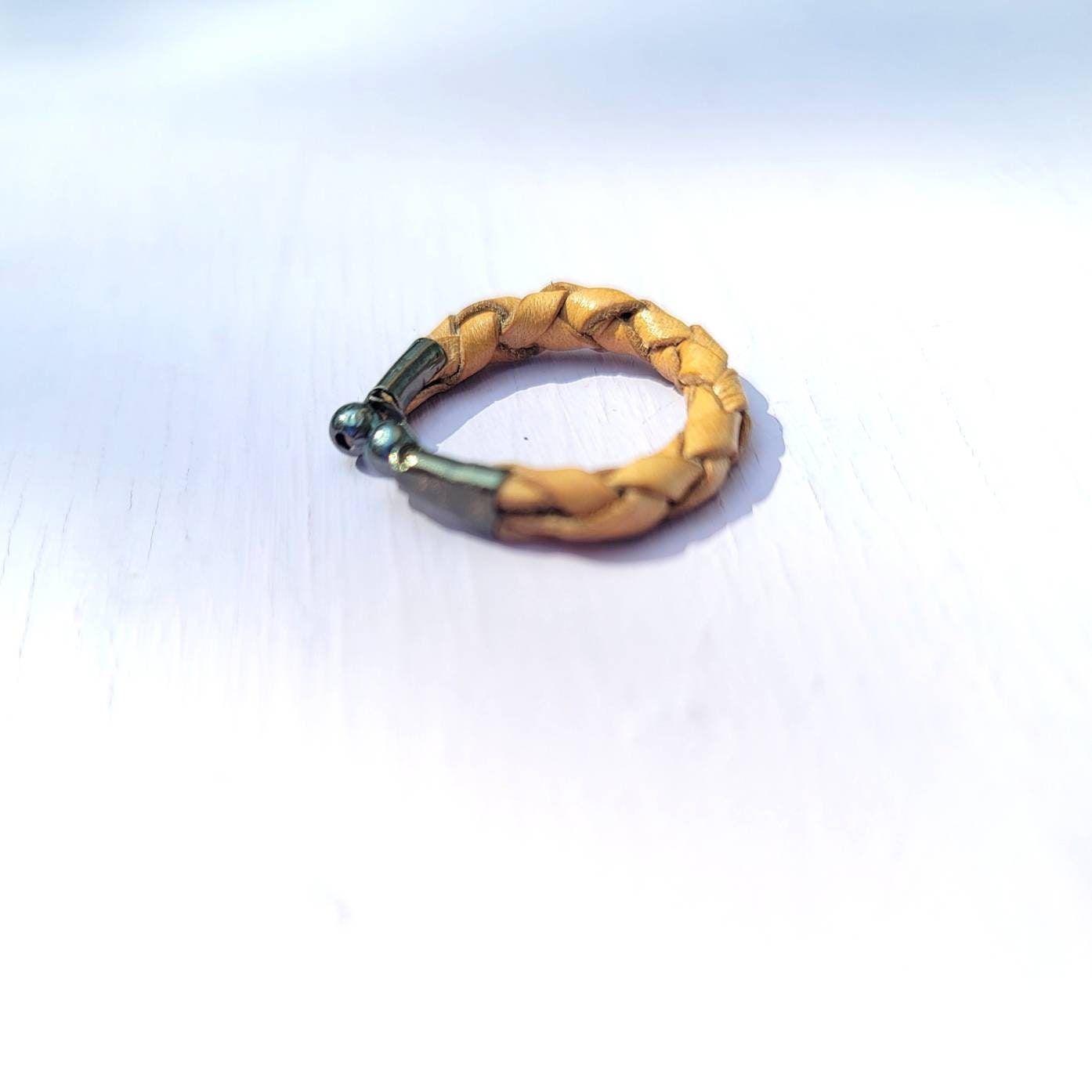 Braided Tan Leather Adjustable Ring: Lawrence - Etsy