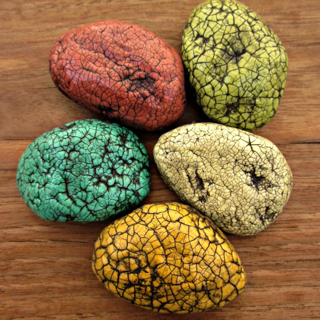 Paper Mache Stone Magnets: Recycled Decor Set of 5 (MADE TO ORDER) - Etsy