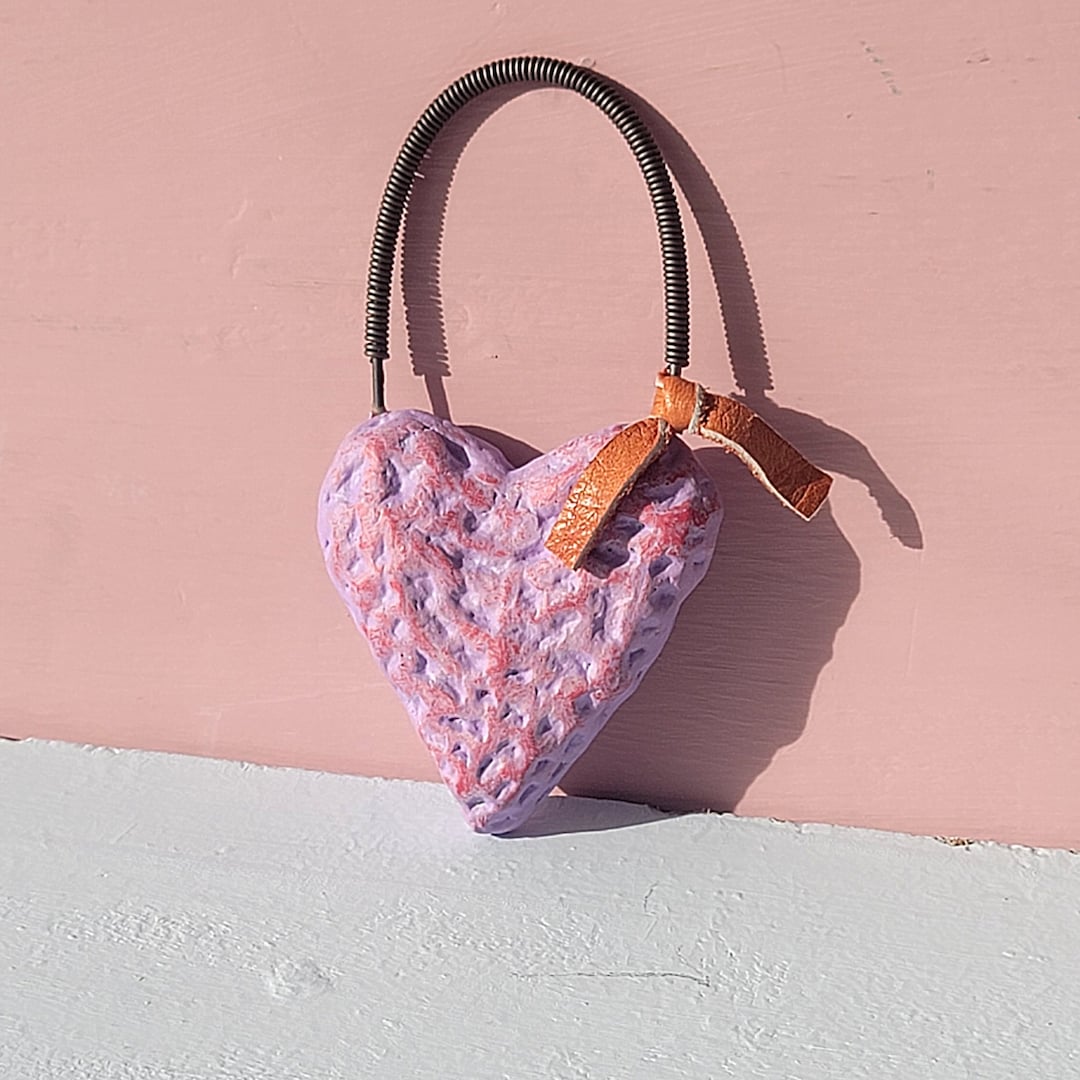 Rustic Paper Mache Heart Accent Magnet With Loop: Poppy - Etsy