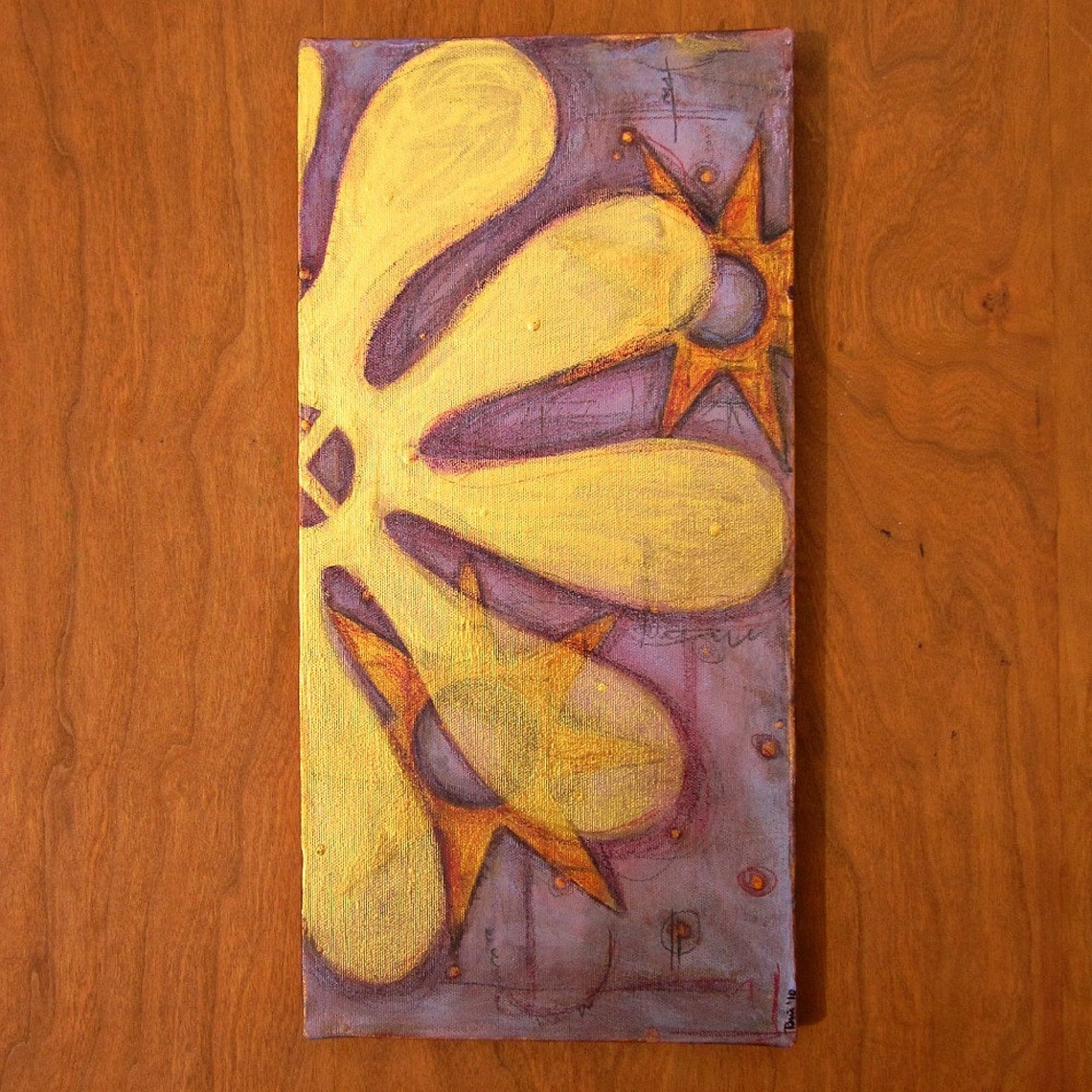 Dipinto con simboli Adinkra dorati: arte acrilica astratta color ...
