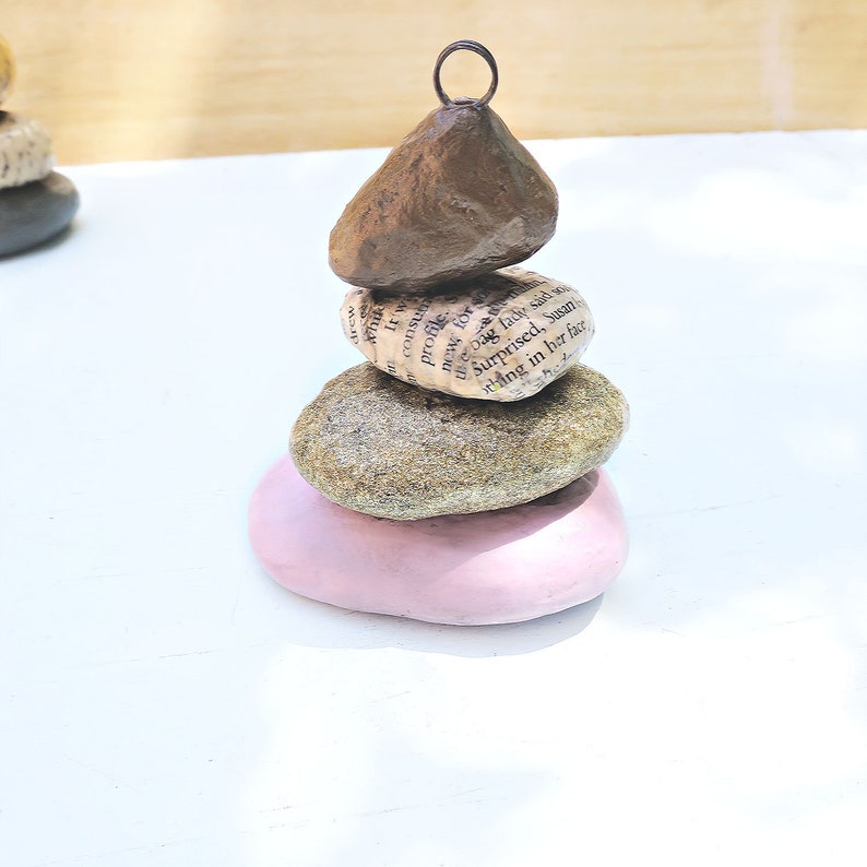 Rock Stack Paper Mache Photo Note Holder Keepsake Cairns: Chi - Etsy