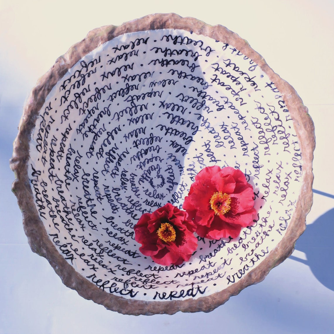 Bowl With Words Big Paper Mache Decor Accent on Stand: Mantra | Etsy