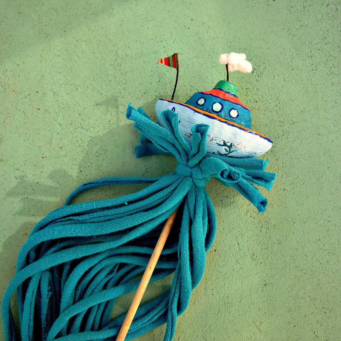 Paper Mache Stick Puppets Tugboat and Dog Storytime Prop | Etsy