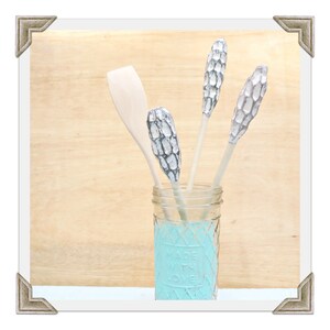 Spoons, Wooden Kitchen Serve Ware Utensils With Paper Mache Handles ...