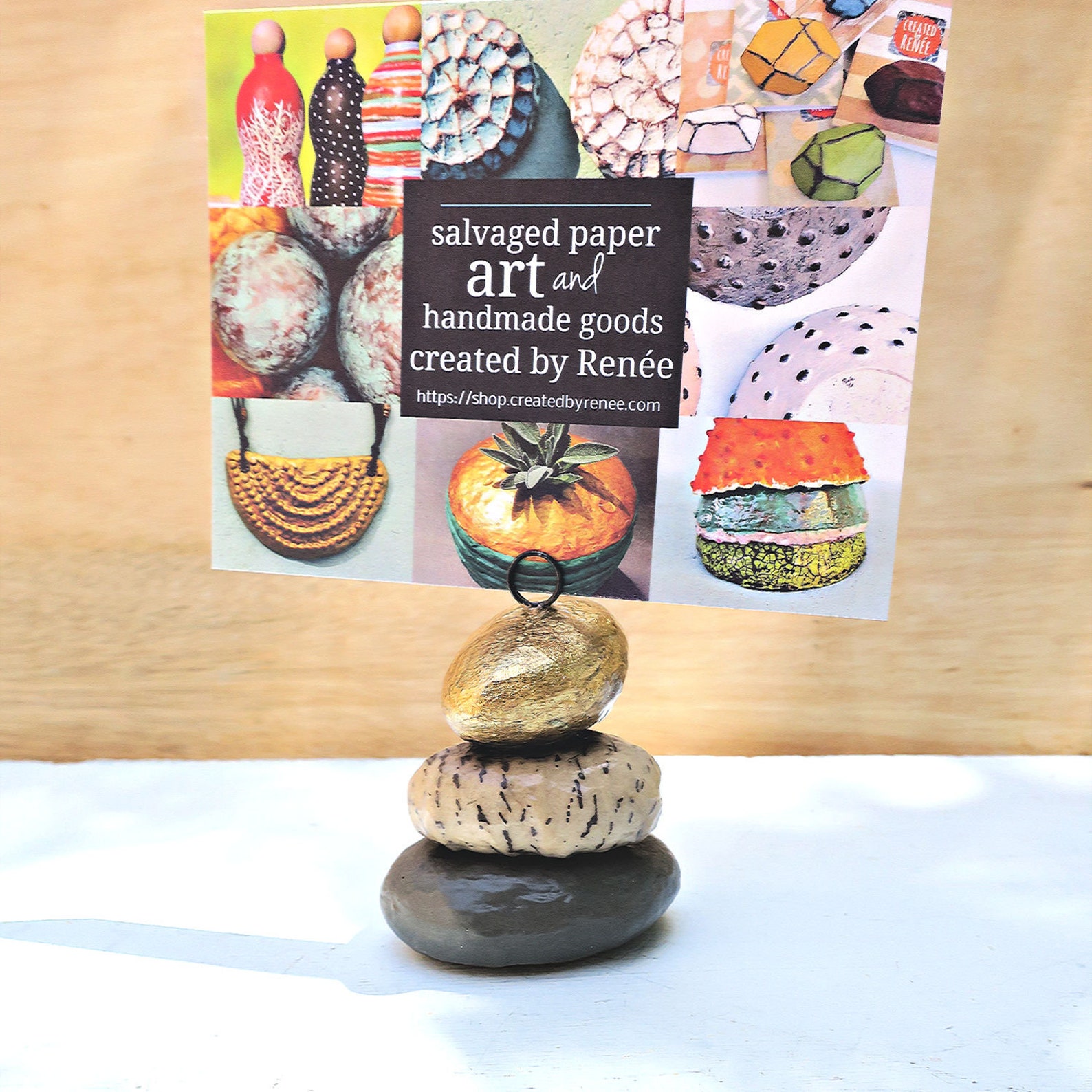 Rock Stack Paper Mache Photo Note Holder Keepsake Cairns: Chi - Etsy