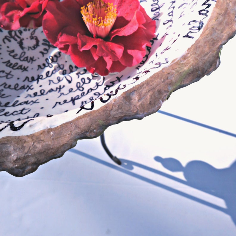 Bowl With Words Big Paper Mache Decor Accent on Stand: Mantra | Etsy