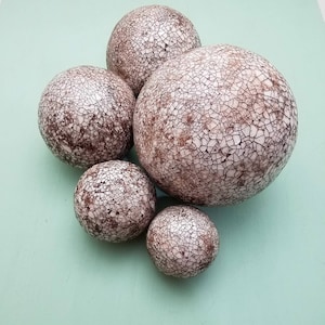 Paper Mache Balls: Rustic Decorative Recycled Paper Nesting Spheres Set ...