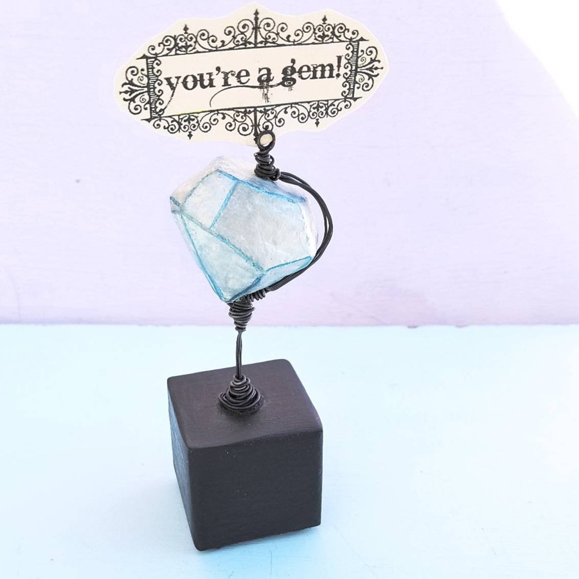 Paper Mache Diamond Keepsake Sculpture: Miniature Tabletop - Etsy